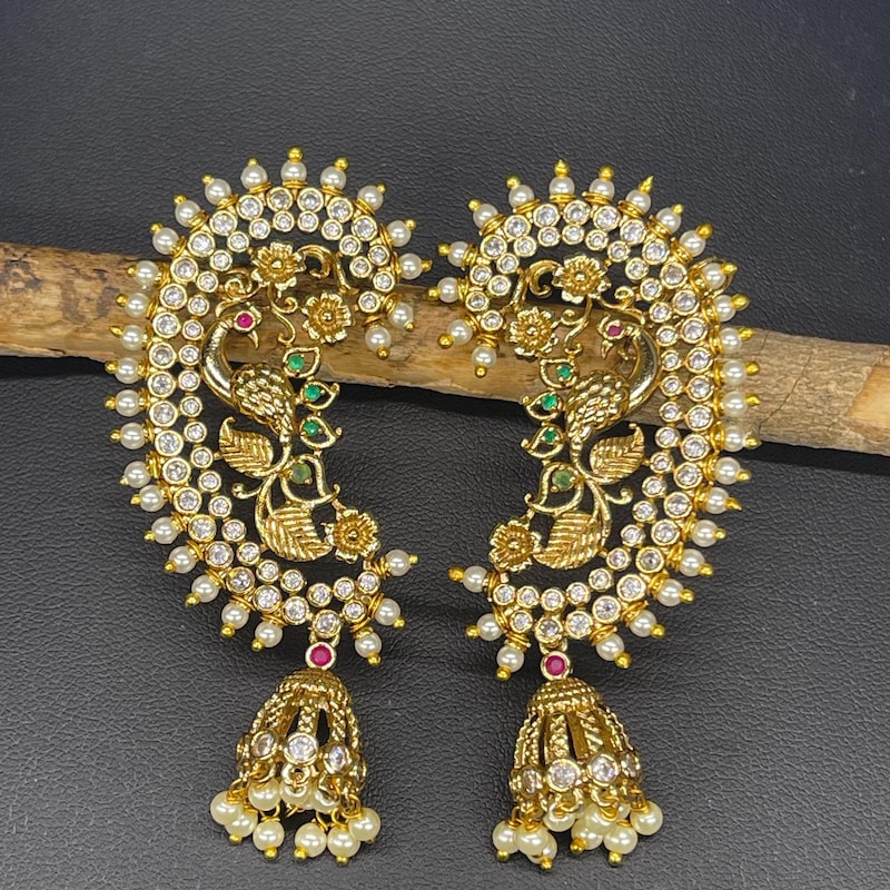 Pearl Jhumkas - Etsy