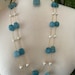 Long, Double Layered Mala With Tumble Stone and Pearl Beads Set/western ...