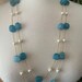 Long, Double Layered Mala With Tumble Stone and Pearl Beads Set/western ...
