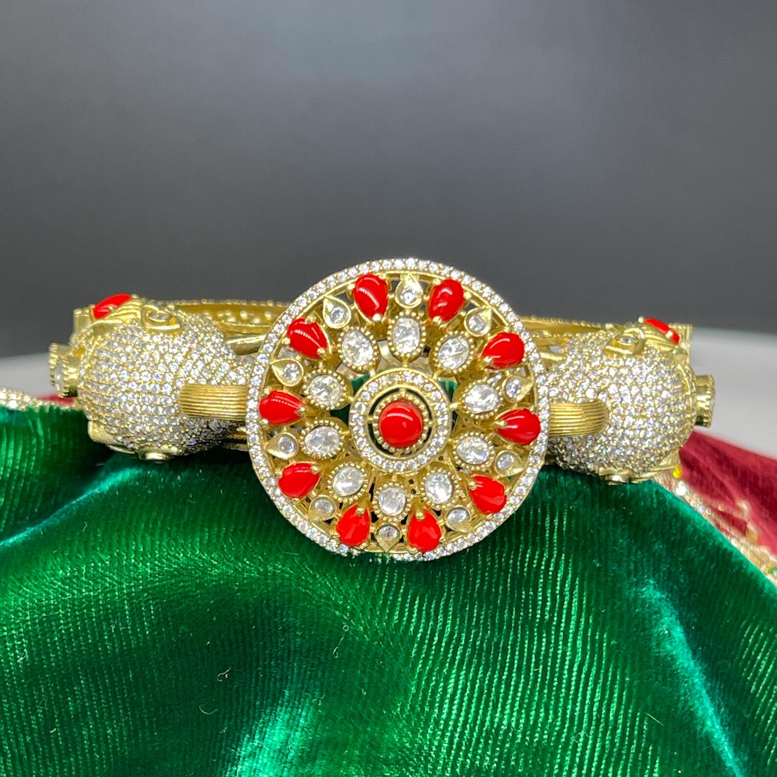 Rare Find Sabyasachi Inspired Openable Moissanite Kundan Polki Bangle ...