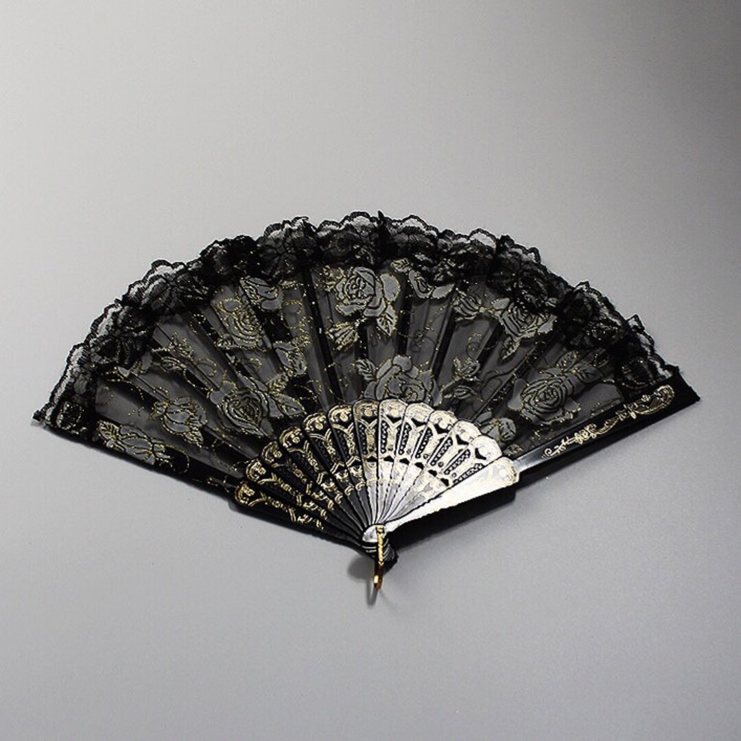 Vintage Styled Lace Rose Flower Fan (10inches), Party Fan, Holding Fan ...