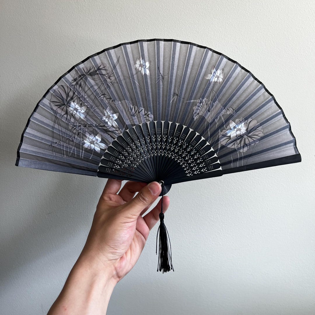Lotus and Bamboo Fan (10inches), Party Fan, Holding Fan, Hand Fan - Etsy