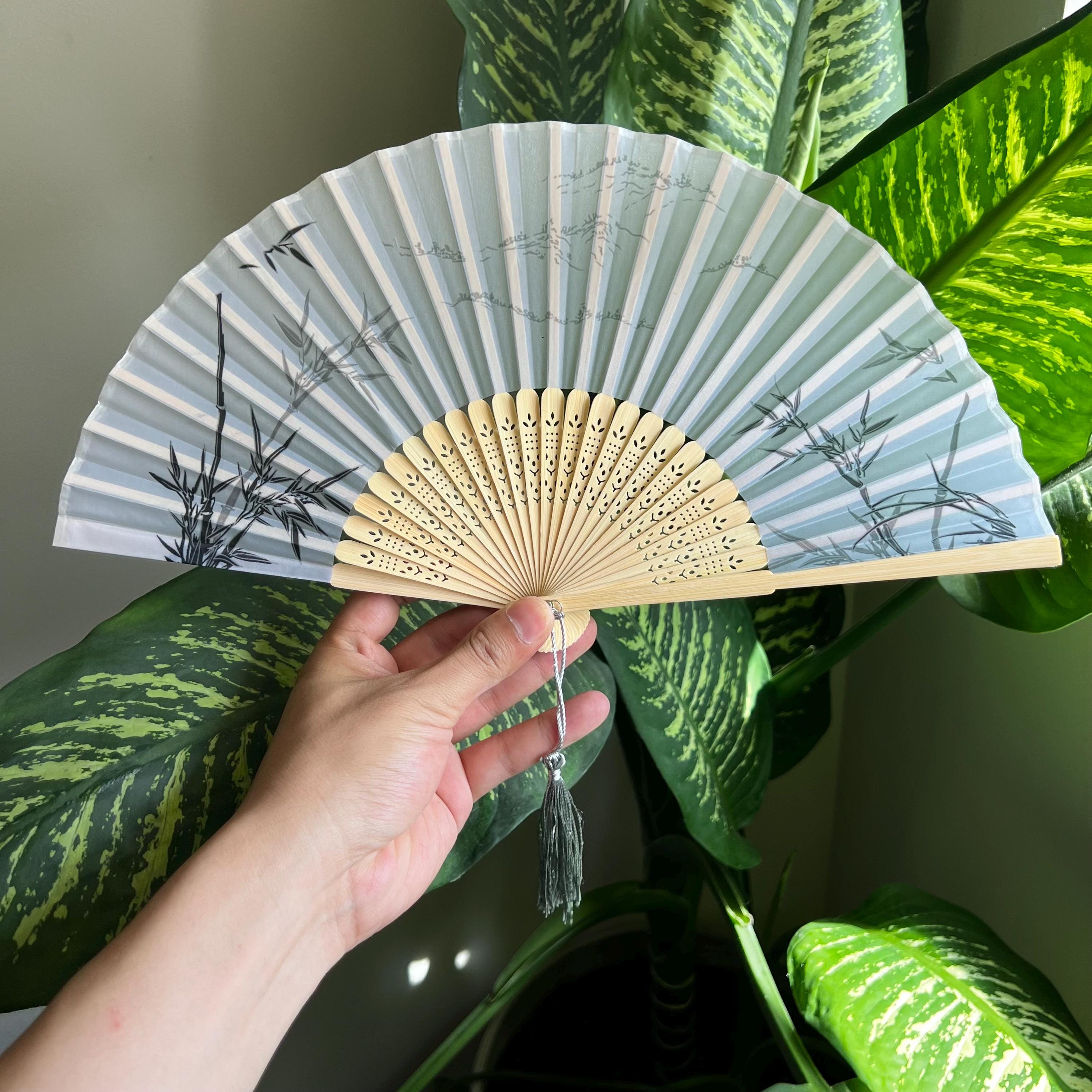 Lotus and Bamboo Fan (10inches), Party Fan, Holding Fan, Hand Fan - Etsy
