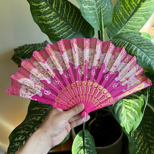 Vintage Styled Lace Rose Flower Fan (10inches), Party Fan, Holding Fan ...