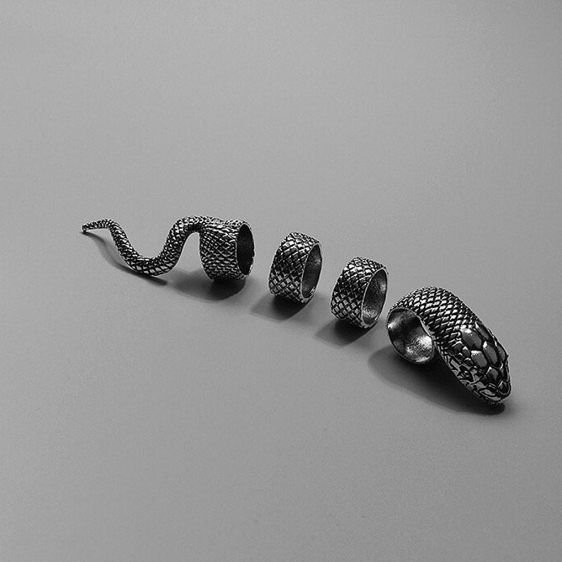 Snake Four Fingers Rings, Serpent Rings, Super Cool Gift Rings, Set of ...