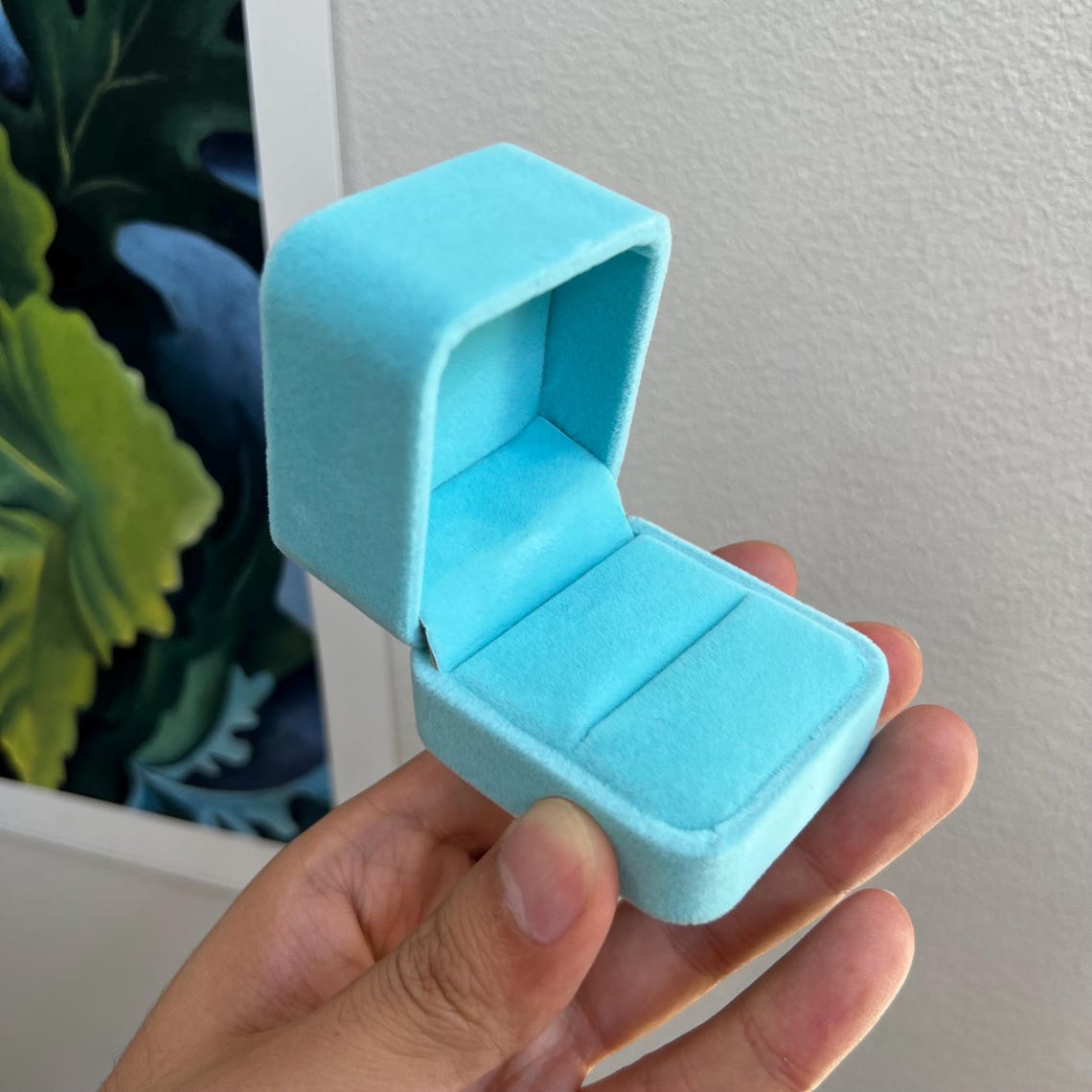 Elegant Velvet Ring Box, Proposal Jewelry Gift Box (1.75”H*2”W*2.25”L ...