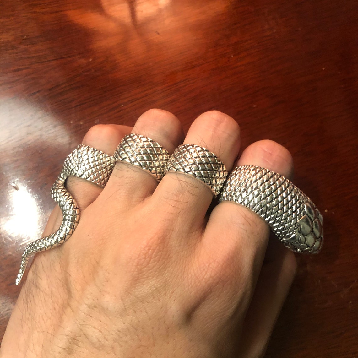 Snake Four Fingers Rings, Serpent Rings, Super Cool Gift Rings, Set of ...