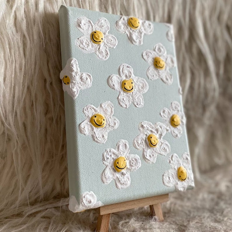 Handmade Puffy Flower Painting - Etsy