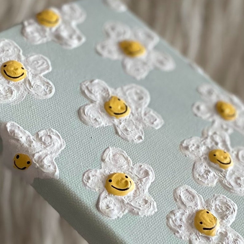Handmade Puffy Flower Painting - Etsy