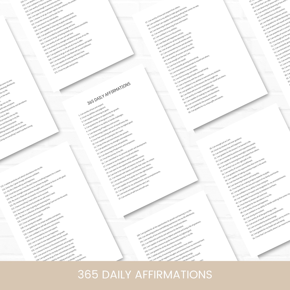 List of 365 Affirmations, Affirmations Printable, Positive Affirmations ...