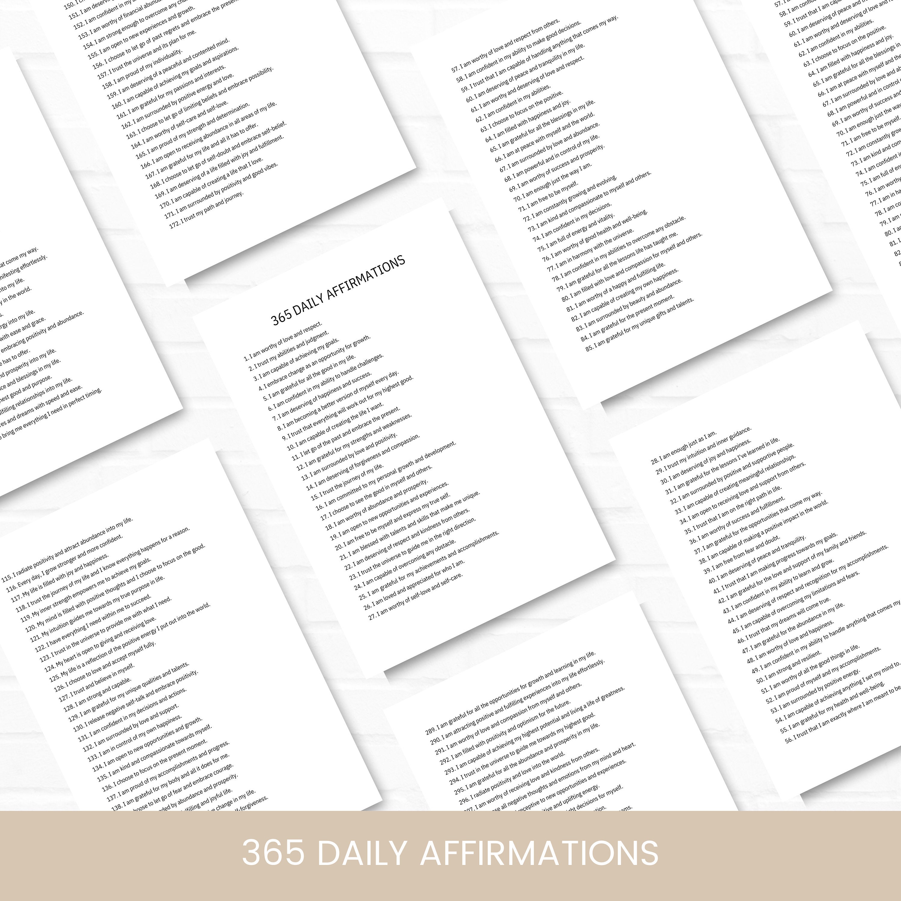 List of 365 Affirmations, Affirmations Printable, Positive Affirmations ...