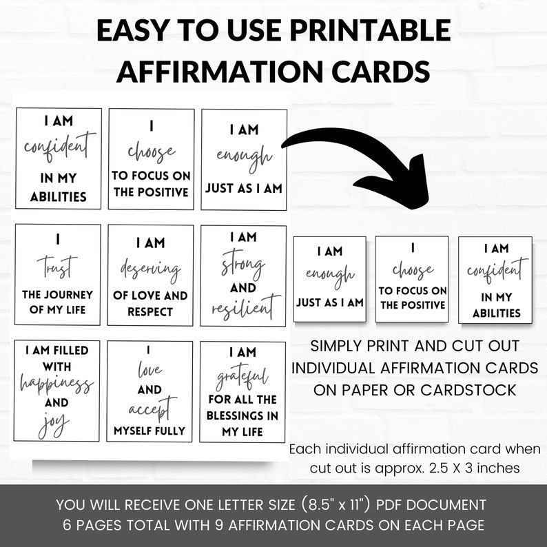 Positive Affirmation Cards Positive Affirmation Card Deck Vision