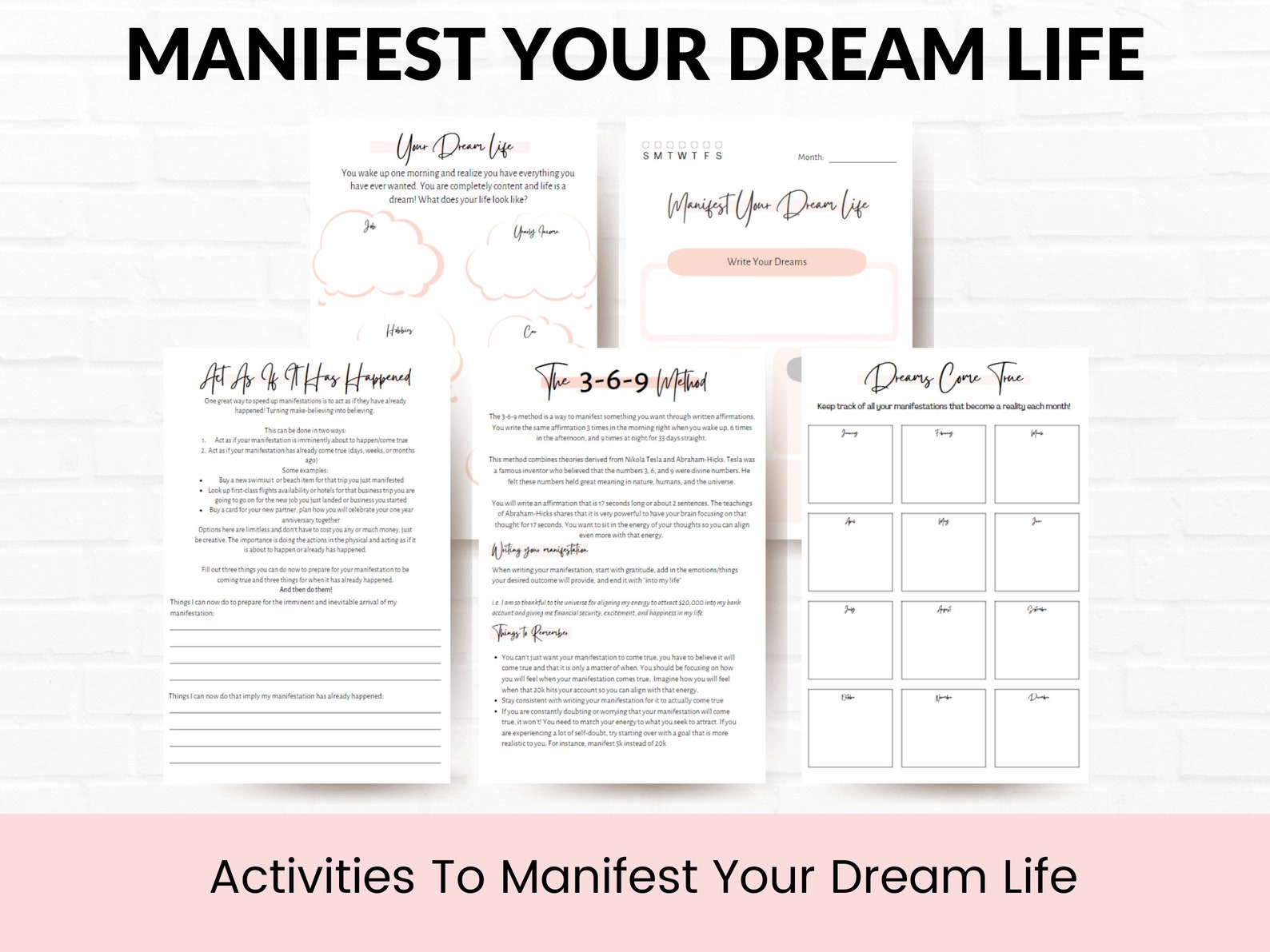 Manifestation Journal Printable, Digital Manifestation Guide, Law of ...