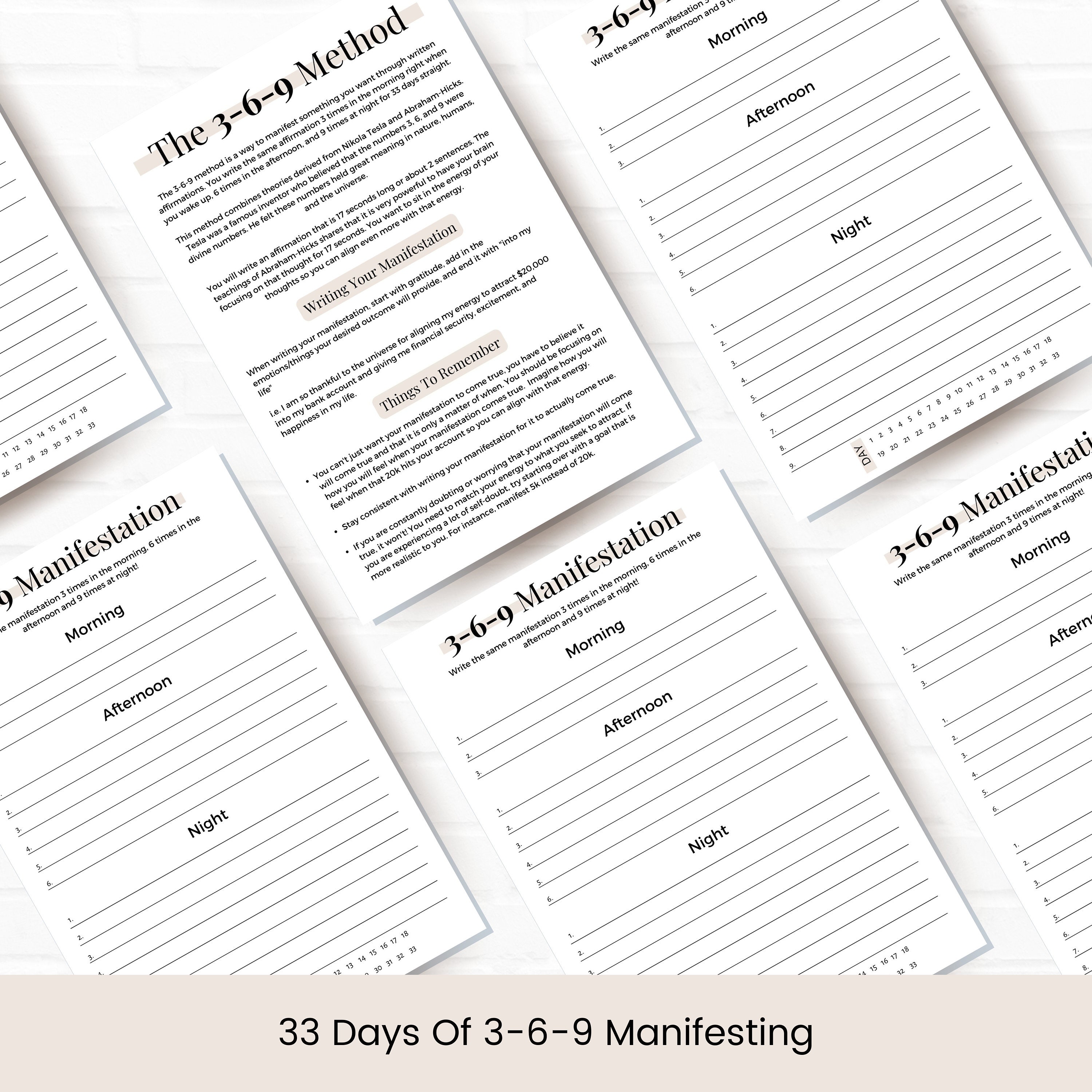 369 Manifestation Journal Printable, 369 Manifest Journal, 369 Method ...
