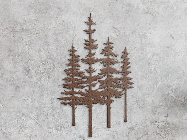 Metal Pine Tree Wall Art, Pine Tree Wall Decor, Metal Tree Wall Art ...