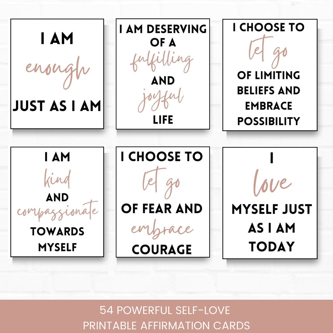 Self Love Affirmation Cards Printable, Positive Affirmation Cards ...