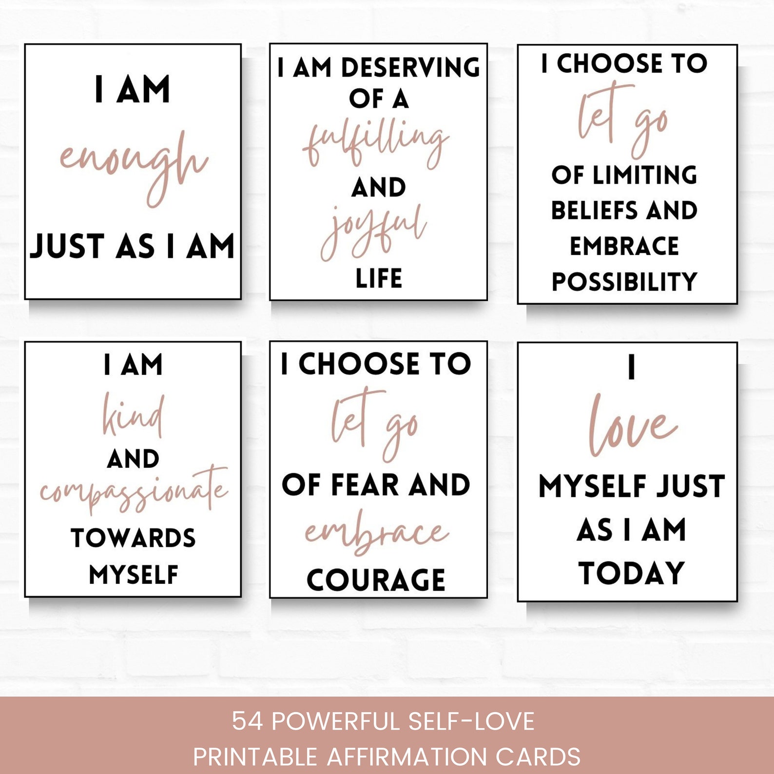 Self Love Affirmation Cards Printable, Positive Affirmation Cards ...