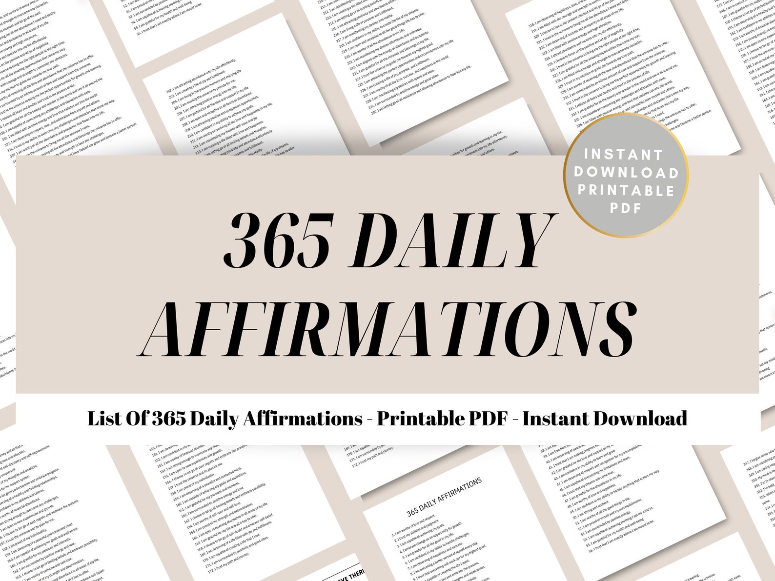 List of 365 Affirmations, Affirmations Printable, Positive Affirmations ...