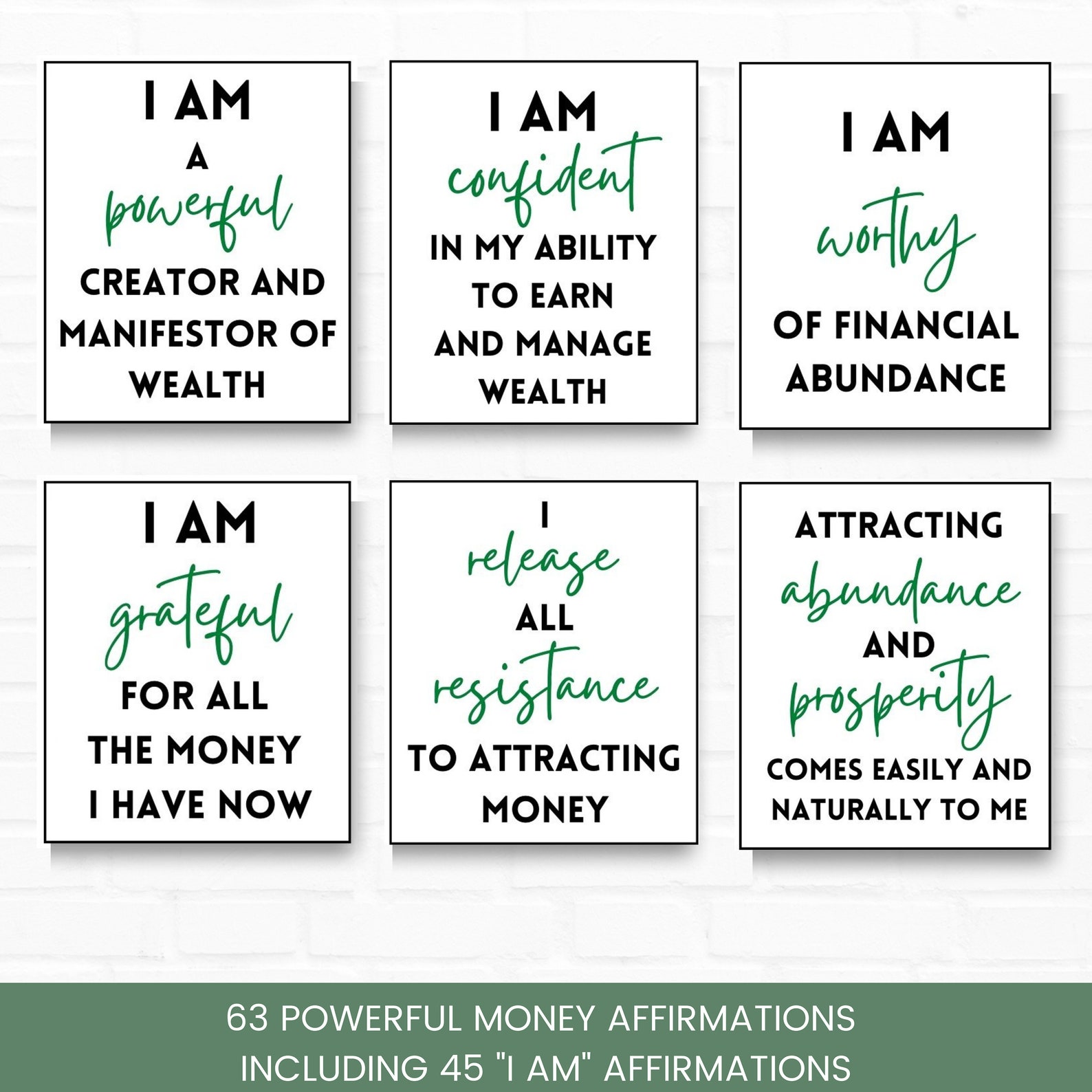 Money Affirmation Cards Printable, Affirmation Cards for Money, Wealth ...