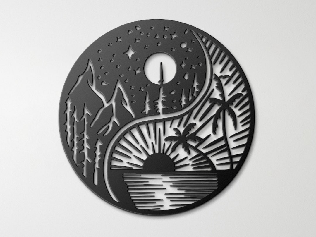 Yin Yang Metal Wall Art Sun & Moon Metal Wall Decor Sun and - Etsy