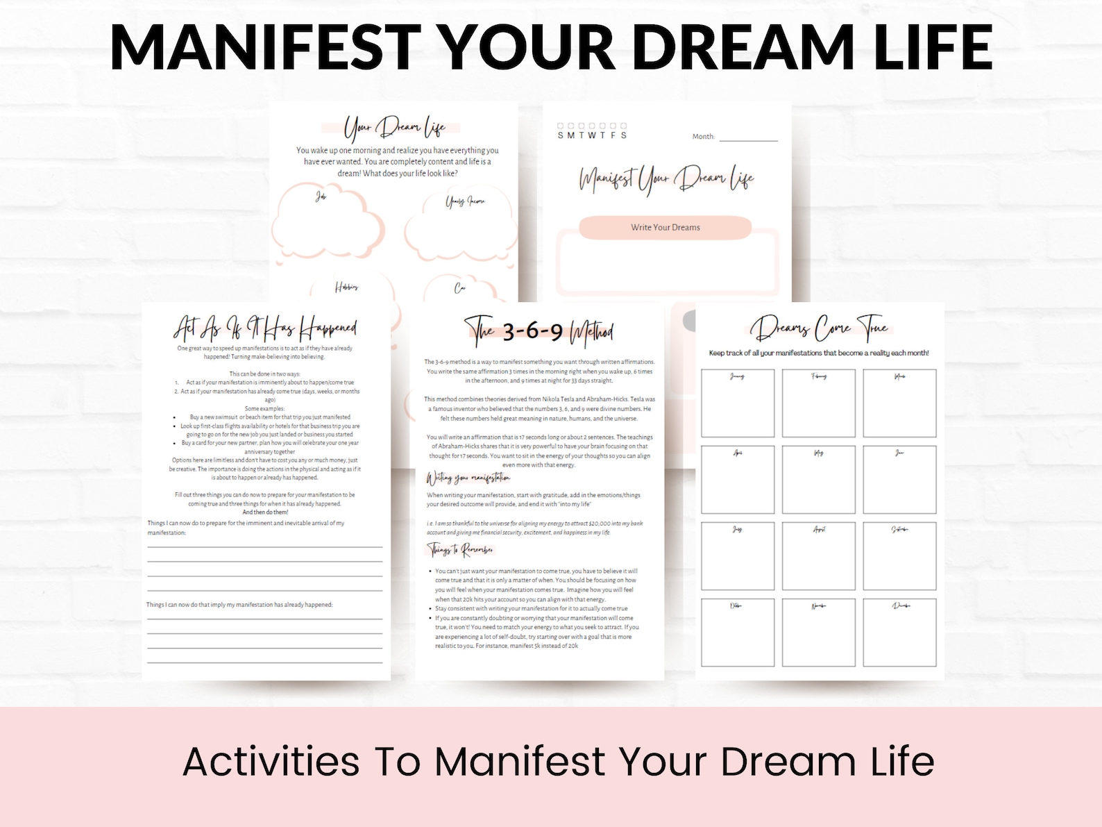 Manifestation Journal Bundle, Manifestation Kit, Manifestation Journal ...