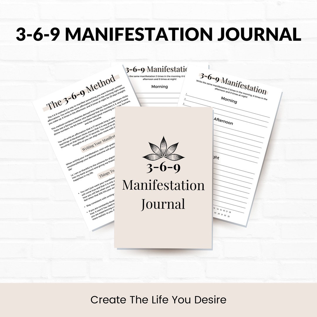 369 Manifestation Journal Printable 369 Manifest Journal 369 - Etsy