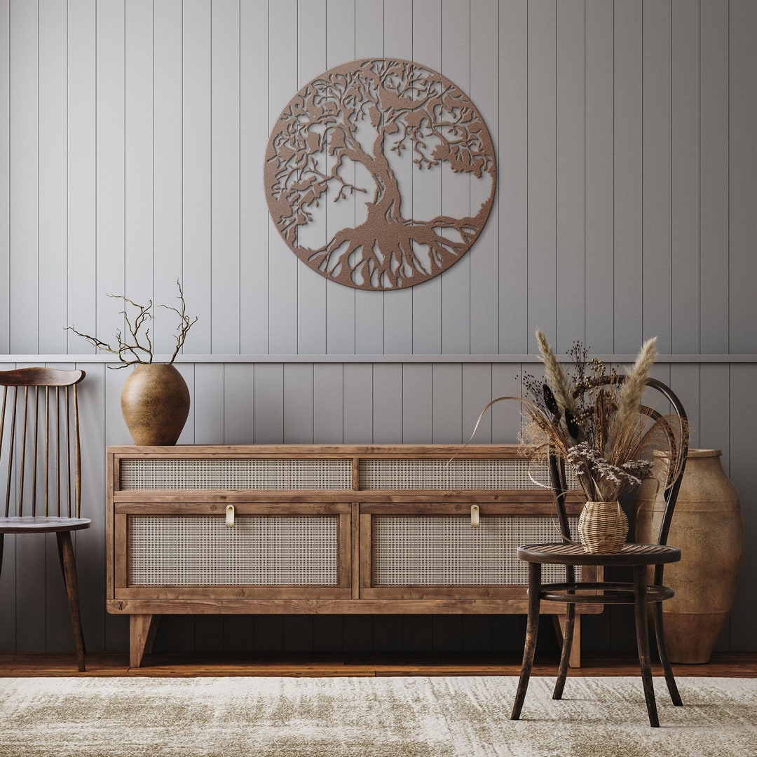 Metal Oak Tree Wall Art, Tree Wall Decor, Tree of Life Wall Art, Old ...