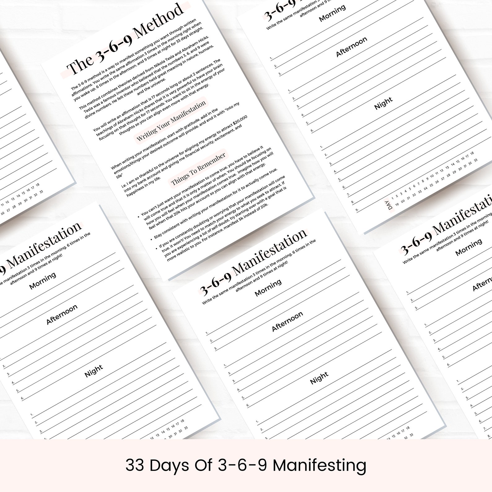 369 Manifestation Journal Printable, 369 Manifest Journal, 369 Method ...