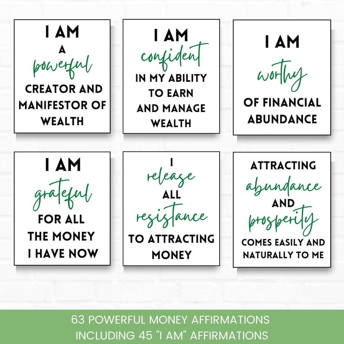 Money Affirmation Cards Printable Affirmation Cards for - Etsy