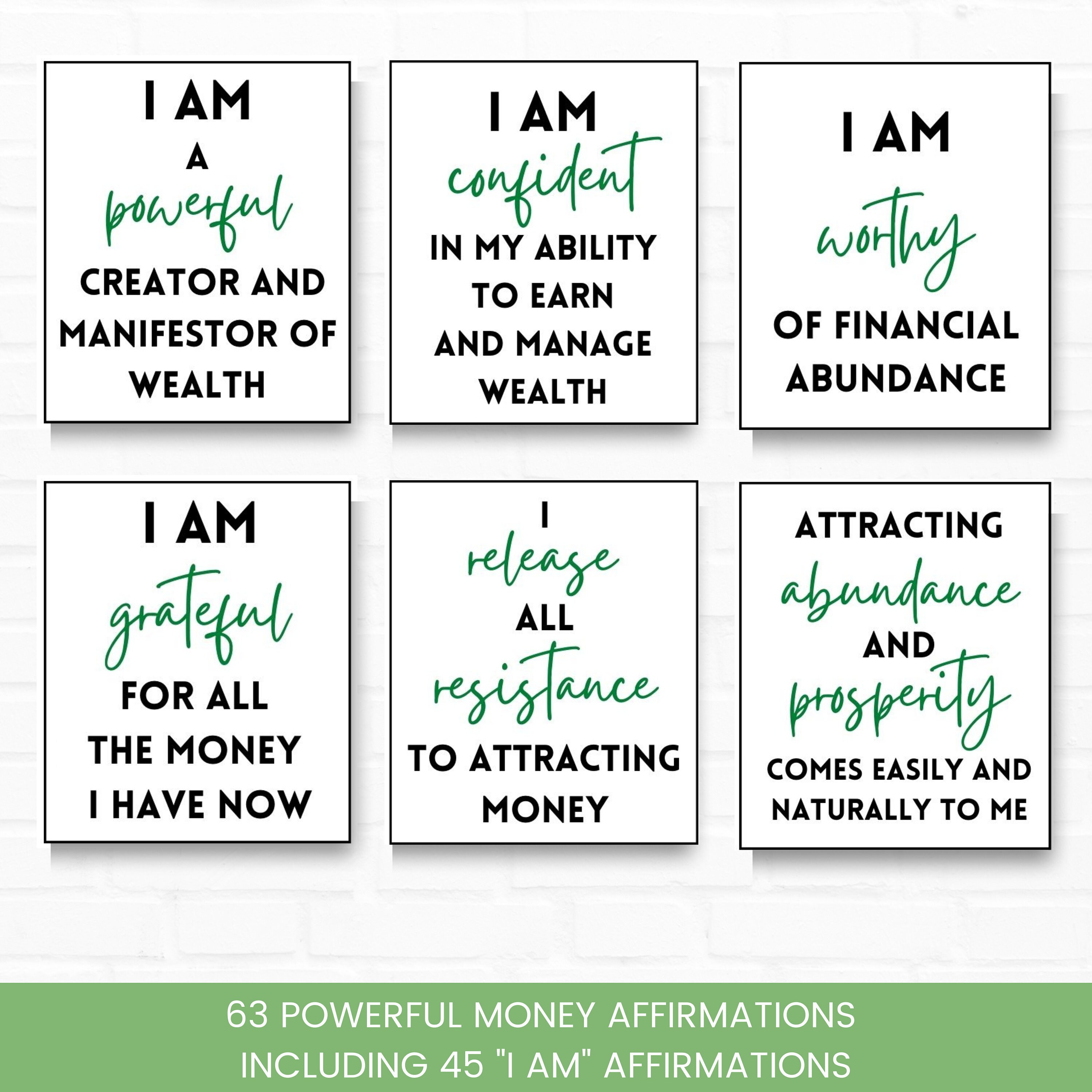 Money Affirmation Cards Printable Affirmation Cards for - Etsy