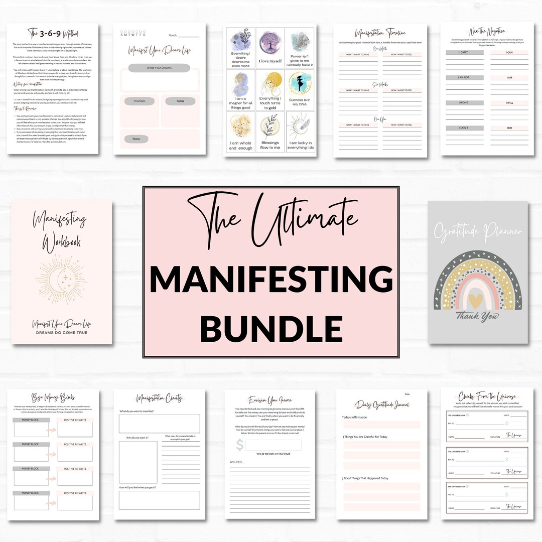 Manifestation Journal, Manifestation Kit, Manifestation Workbook ...