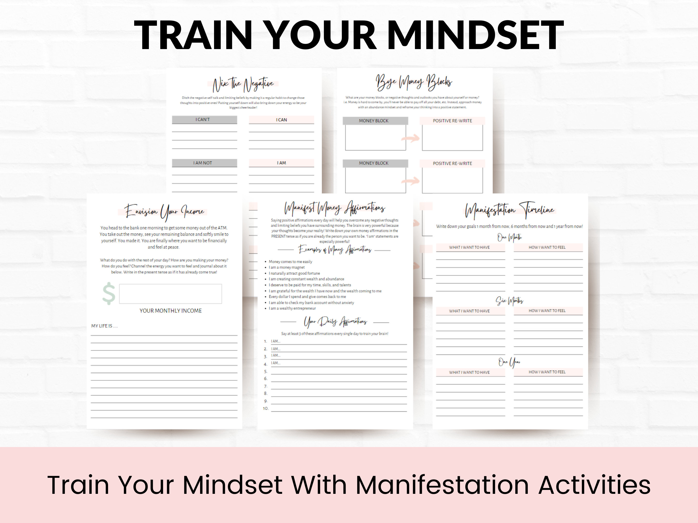 Manifestation Journal Printable, Digital Manifestation Guide, Law of ...