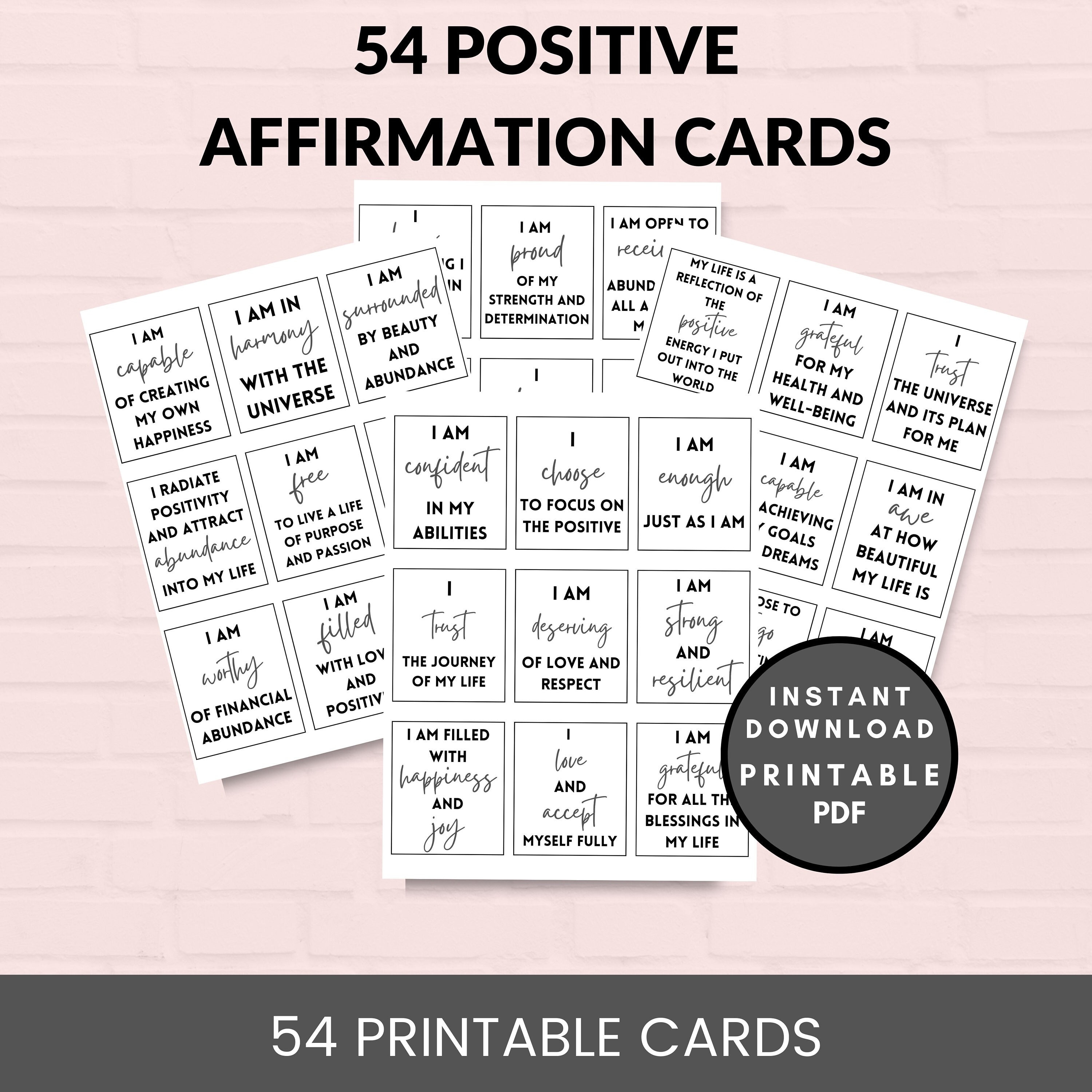Positive Affirmation Cards Printable, Positive Affirmation Card Deck ...