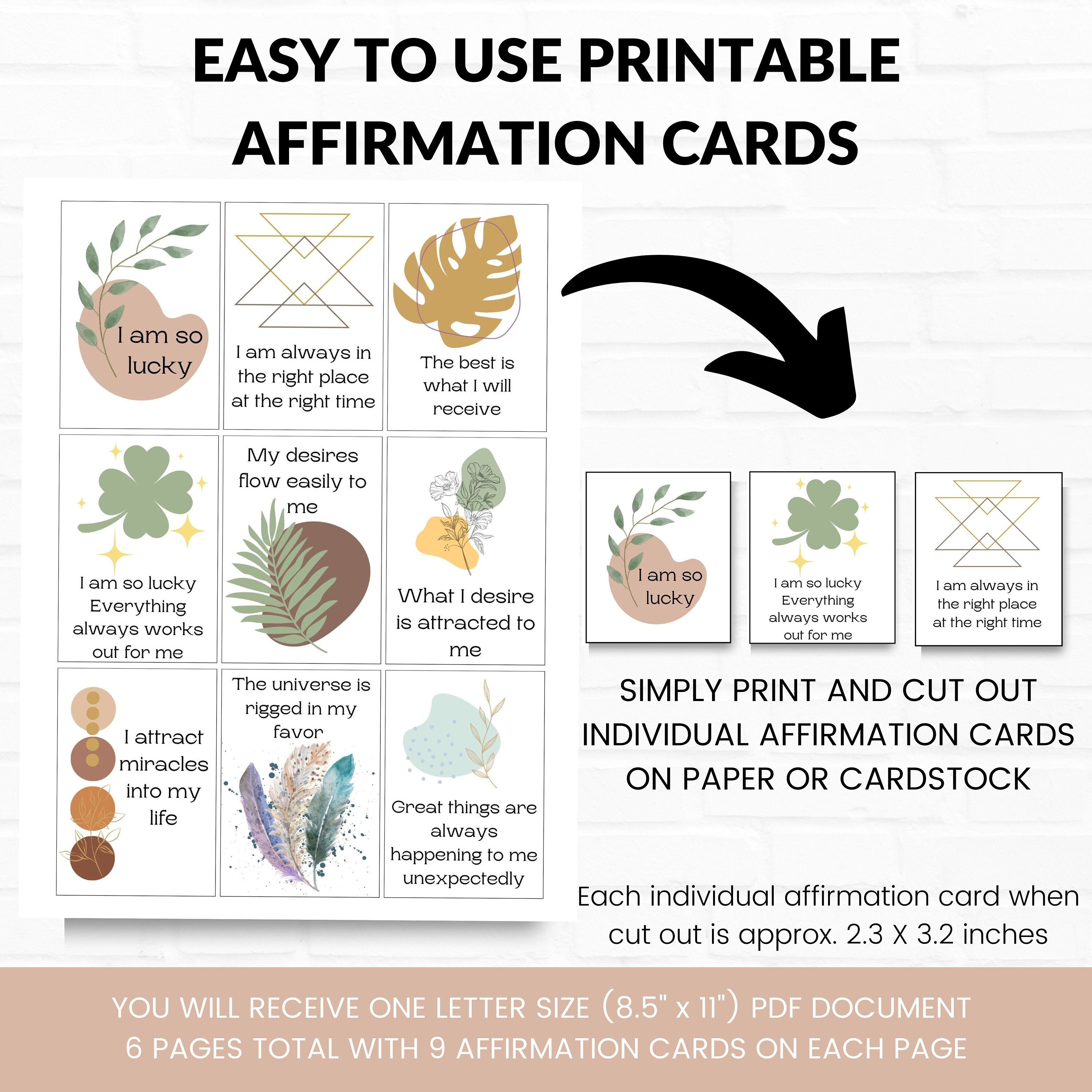Lucky Girl Syndrome Affirmation Cards Printable, Lucky Girl Syndrome ...
