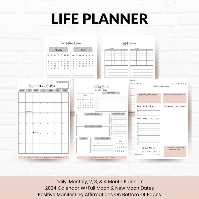2024 Manifestation Life Planner Printable, Manifesting Planner ...