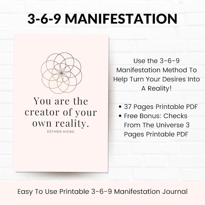 369 Manifestation Journal Printable, 369 Manifest Journal, 369 Method ...