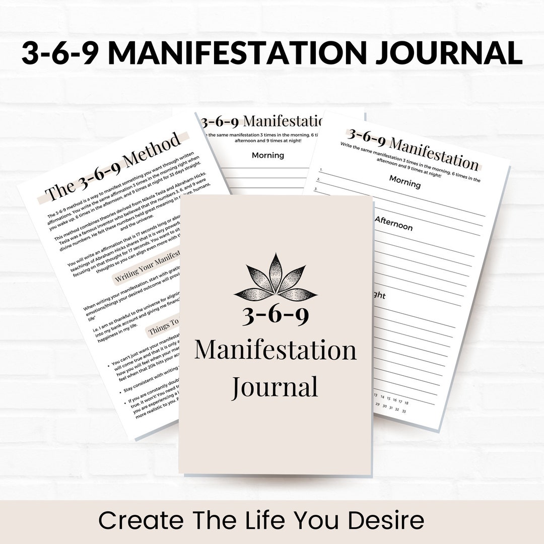 369 Manifestation Journal Printable, 369 Manifest Journal, 369 Method ...