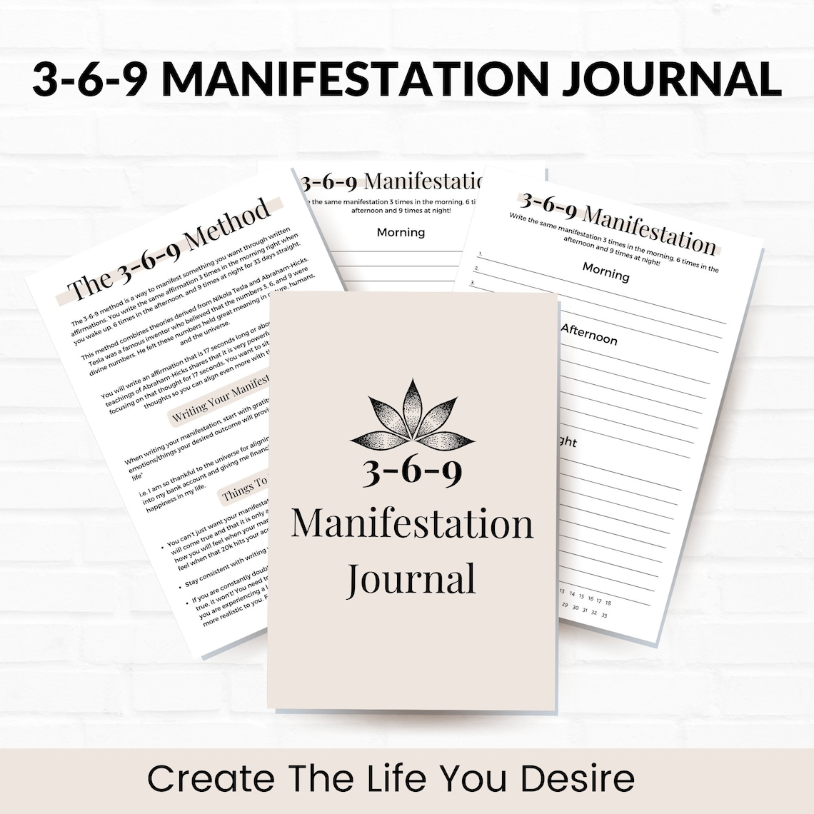 369 Manifestation Journal Printable, 369 Manifest Journal, 369 Method ...