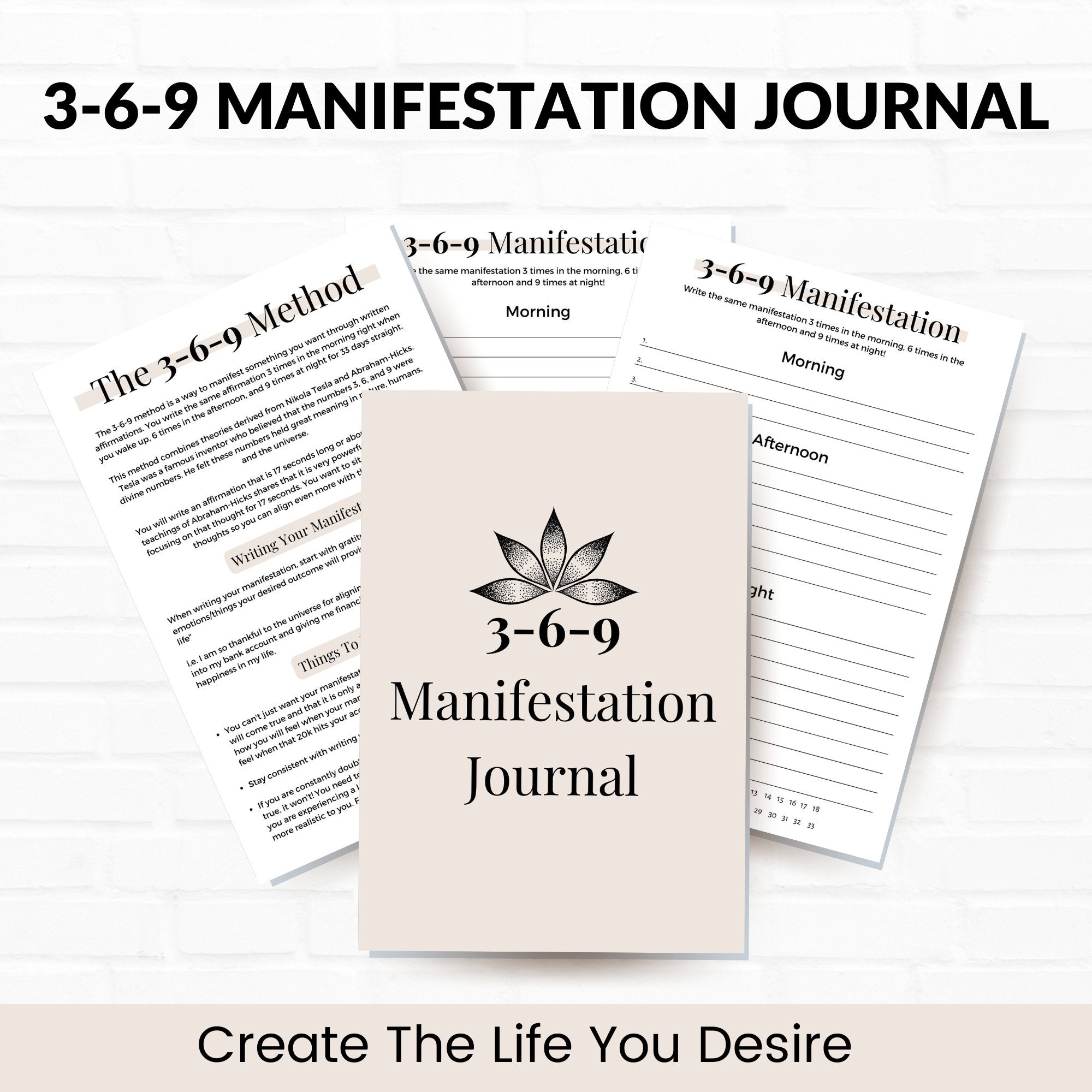 369 Manifestation Journal Printable, 369 Manifest Journal, 369 Method ...