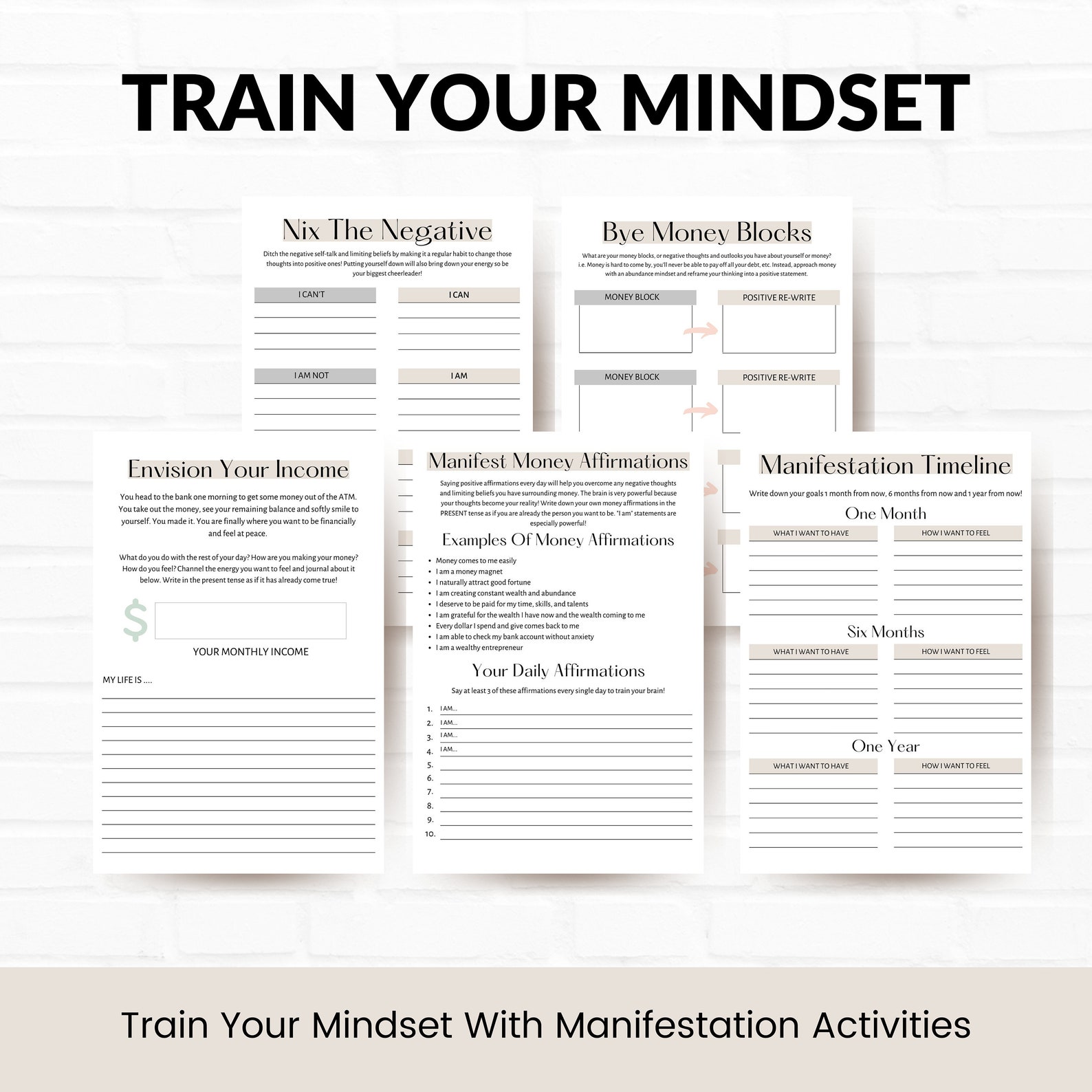 Manifestation Workbook, Manifestation Journal Printable, Digital ...