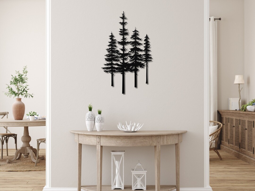 Pine Tree Wall Art Metal Pine Tree Wall Decor Metal Tree - Etsy