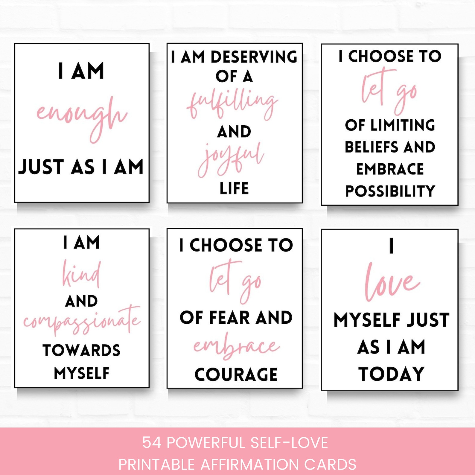 Self Love Affirmation Cards Printable Positive Affirmation Cards