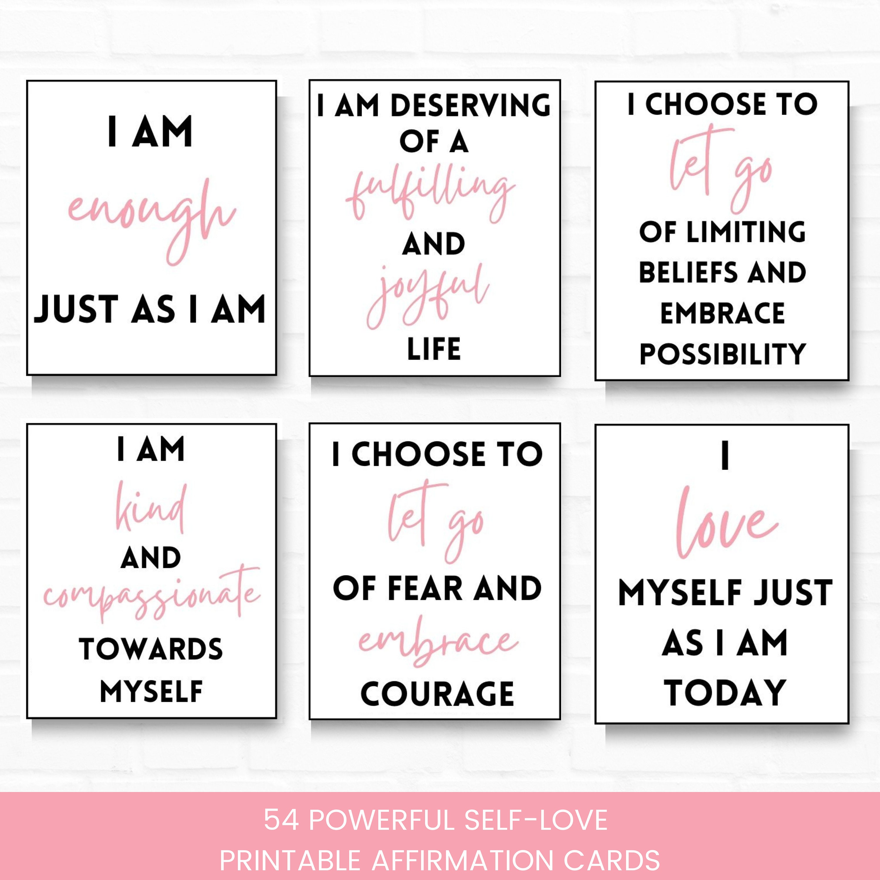 Self Love Affirmation Cards Printable Positive Affirmation Cards