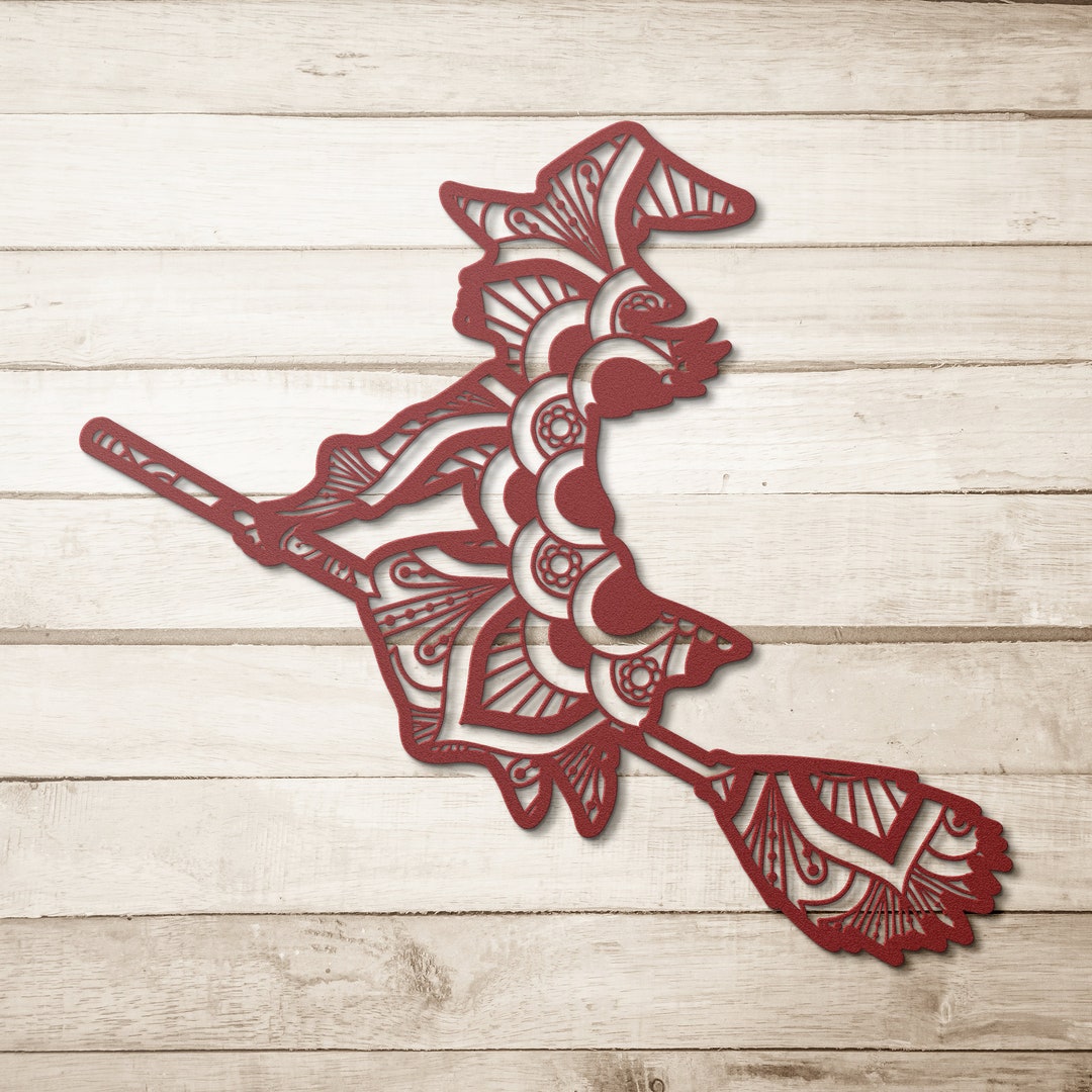 Metal Witch Wall Art Halloween Door Sign Halloween Outdoor - Etsy