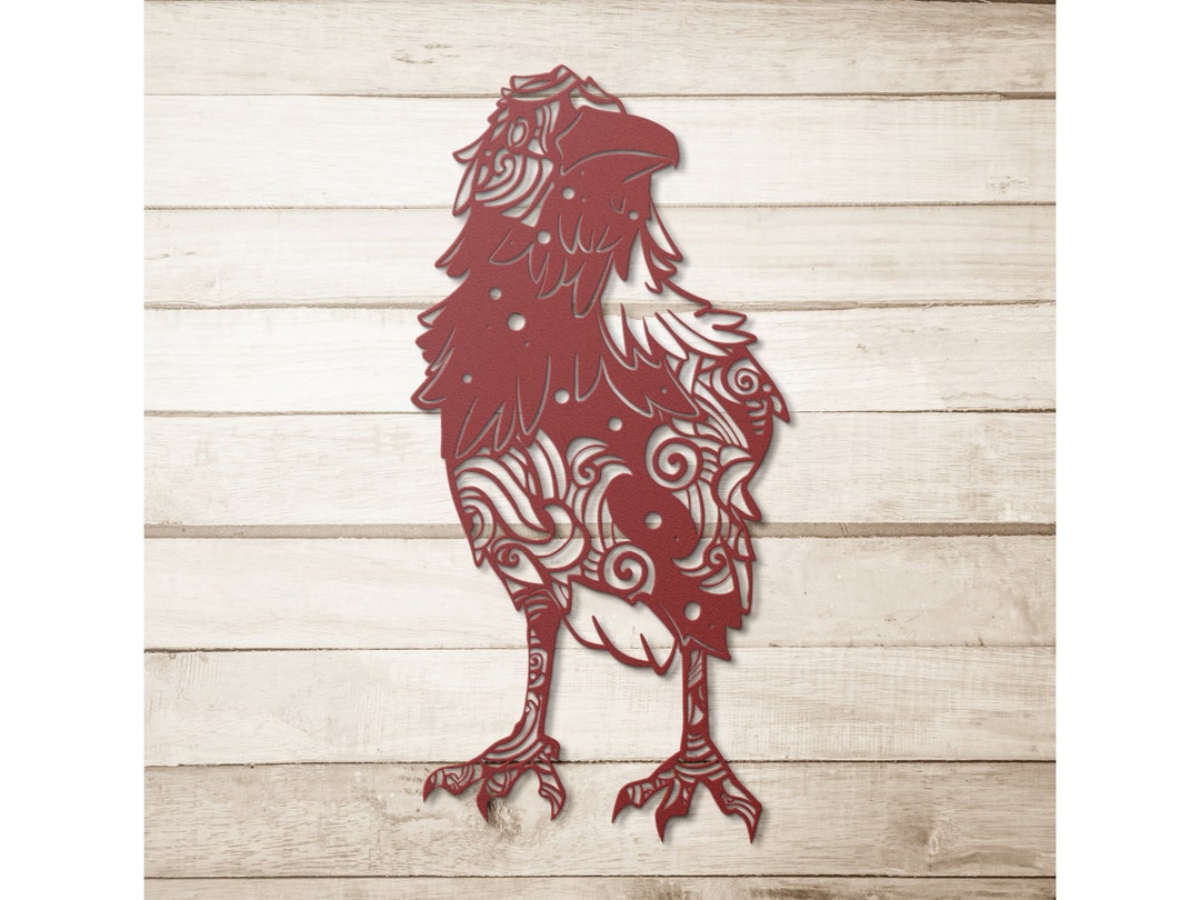 Raven Wall Art, Metal Raven Wall Decor, Witchy Wall Art, Mandala Raven ...