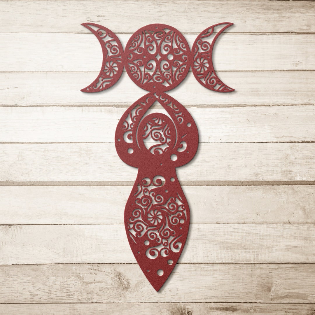 Triple Moon Goddess Wall Art, Metal Triple Moon Wall Art, Moon Goddess ...
