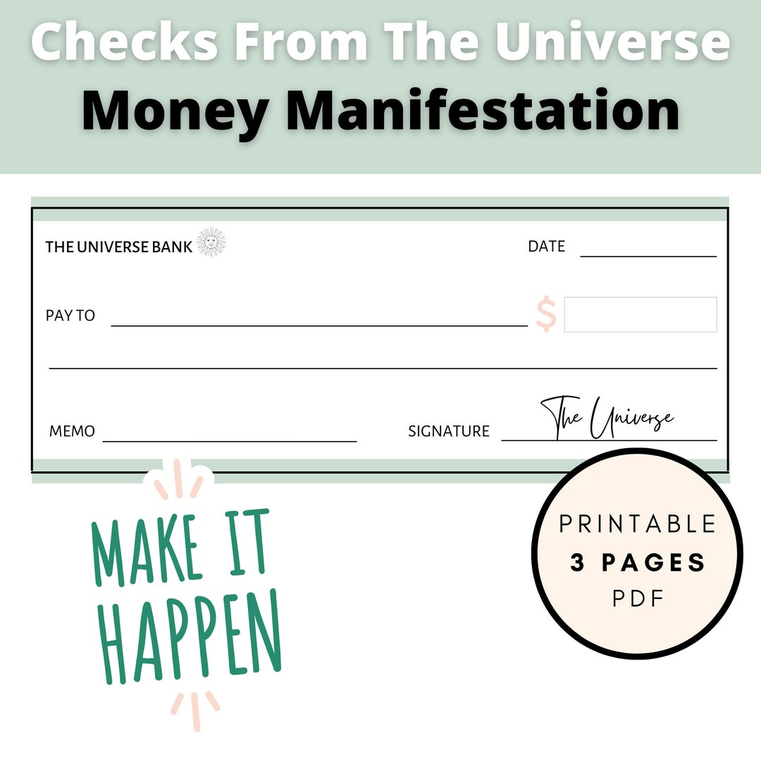 Manifestation Check, Printable Manifesting Check, Blank Manifestation ...