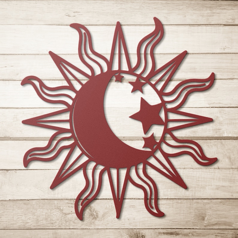 Sun and Moon Wall Art, Sun and Moon Wall Decor, Large Outdoor Metal ...