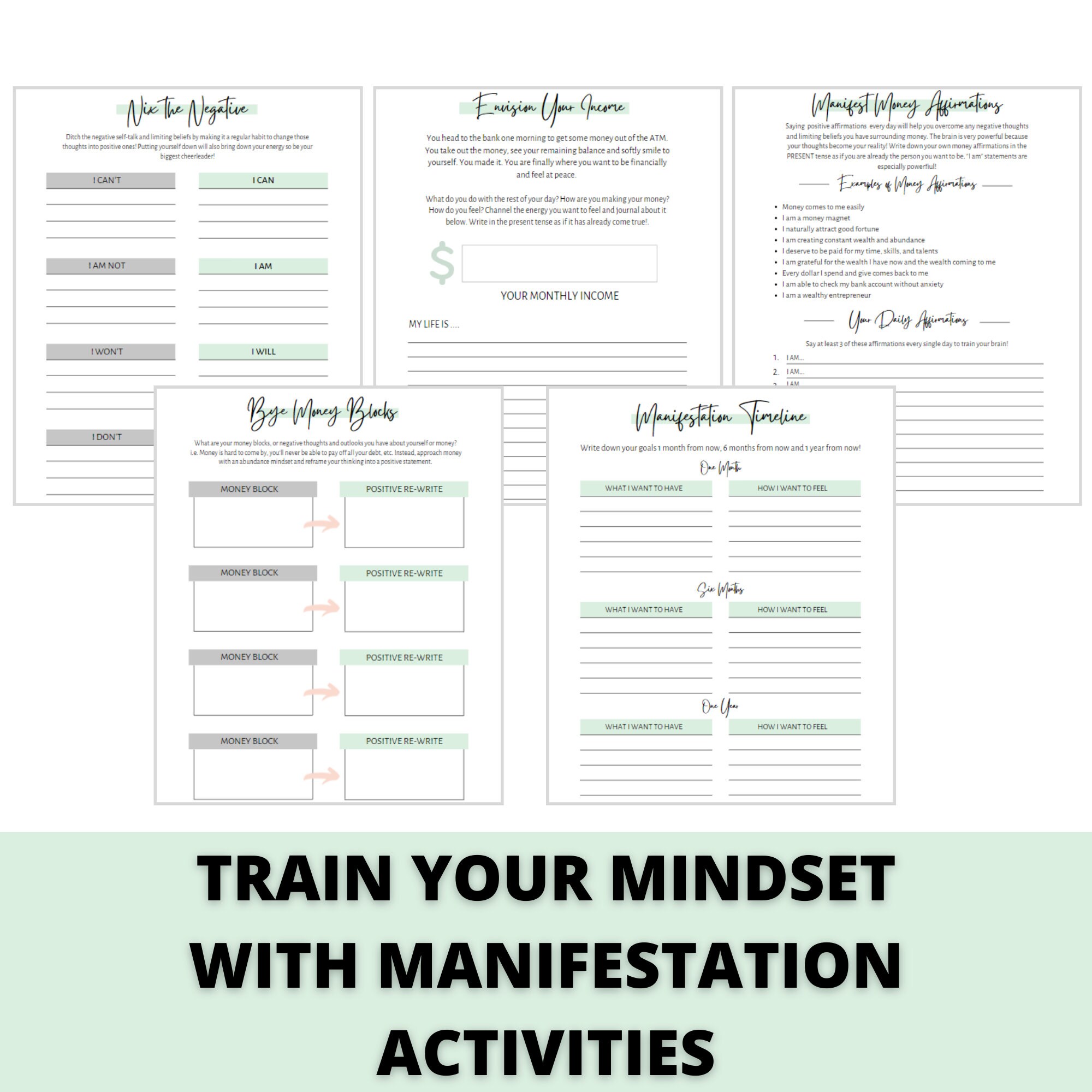Manifestation Journal, Printable Manifestation Journal, Money ...