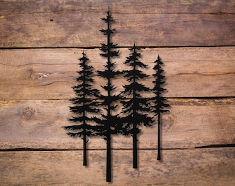 Pine Tree Wall Art, Metal Pine Tree Wall Decor, Metal Tree Wall Art ...